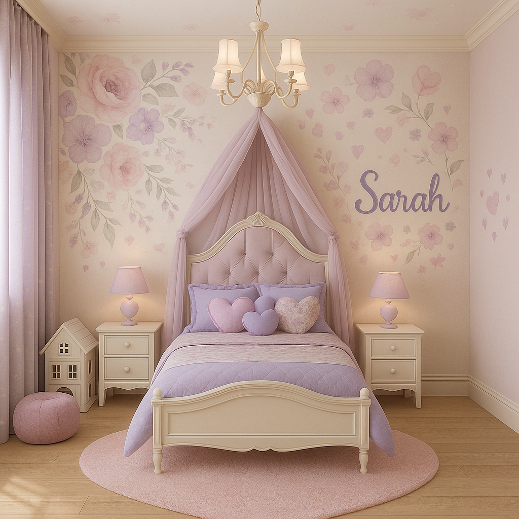 Girl room ideas inspired by flowers and hearts - To Be The Perfect Mother